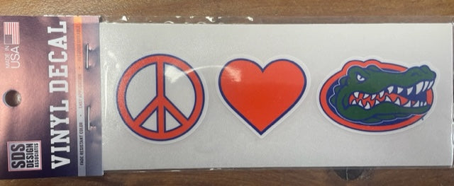 Florida Gator 6x2 Peace Love Gators Decal – Gator Haven