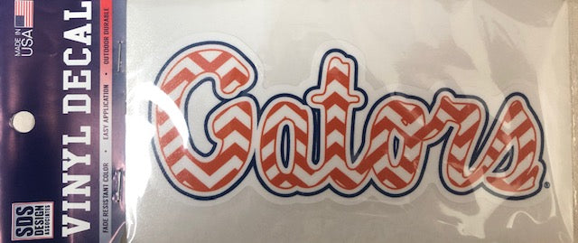 Gators Script 12" Orange/White Striped Decal – Gator Haven